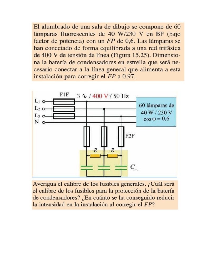 Ejercicio de Calculo Del FP en Estrella y Triangulo | PDF