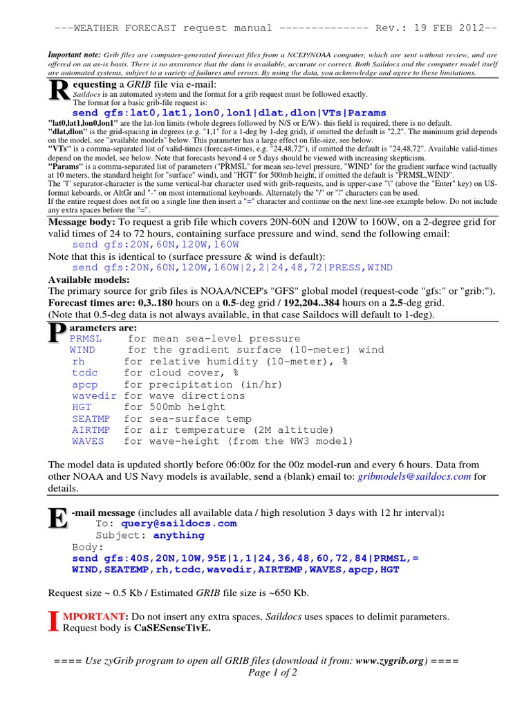 GRIB Manual | PDF | Wound | Humidity