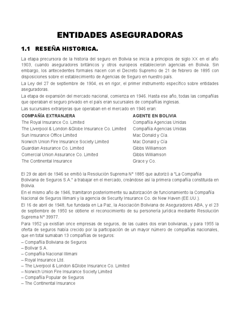 Entidades Aseguradoras | PDF | Seguro | Seguro de vehículo