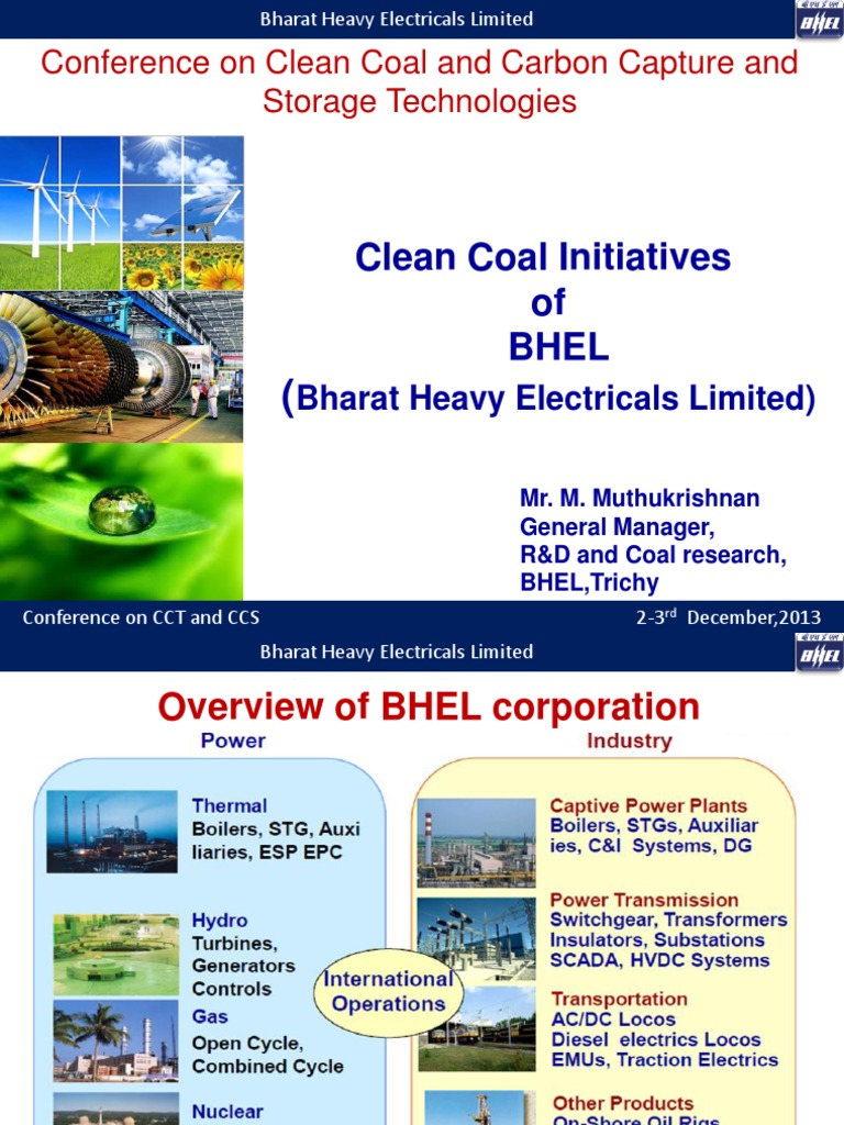 Clean Coal Initiatives of Bhel: Conference On Clean Coal and Carbon ...
