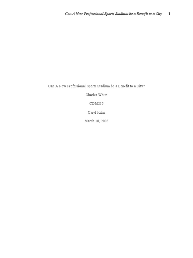 Persuasive Essay Sport Stadium Paper 2 | PDF | Stadium | Taxes