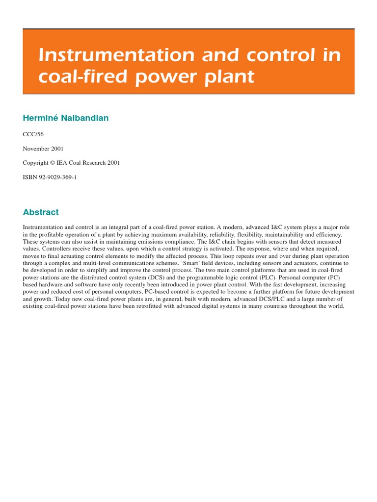 Instrumentation and Control in Coal Fired Power Plant CCC 56 | PDF ...