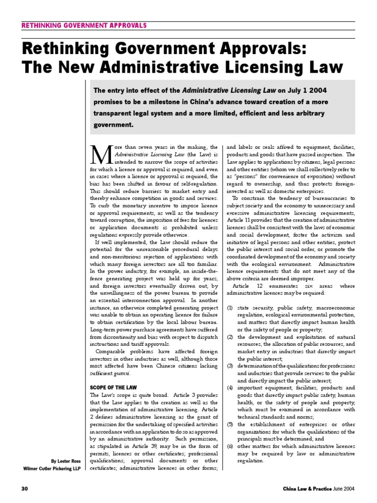 Administrative Licensing | PDF | License | Economies