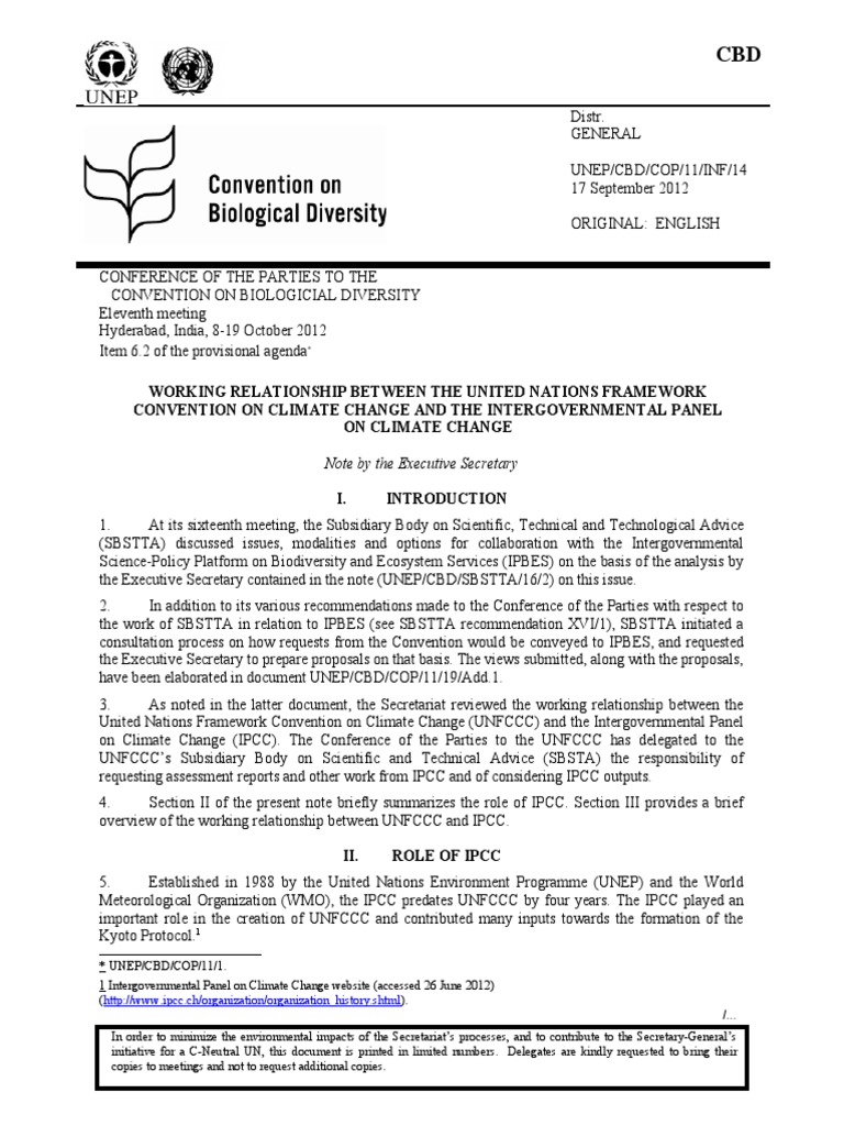 Cop 11 Inf 14 en | PDF | Intergovernmental Panel On Climate Change ...