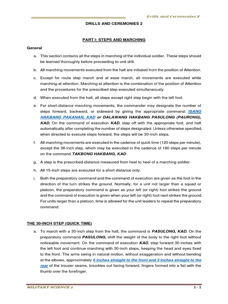 Military Marching Commands Guide | PDF | Company (Military Unit) | Brigade