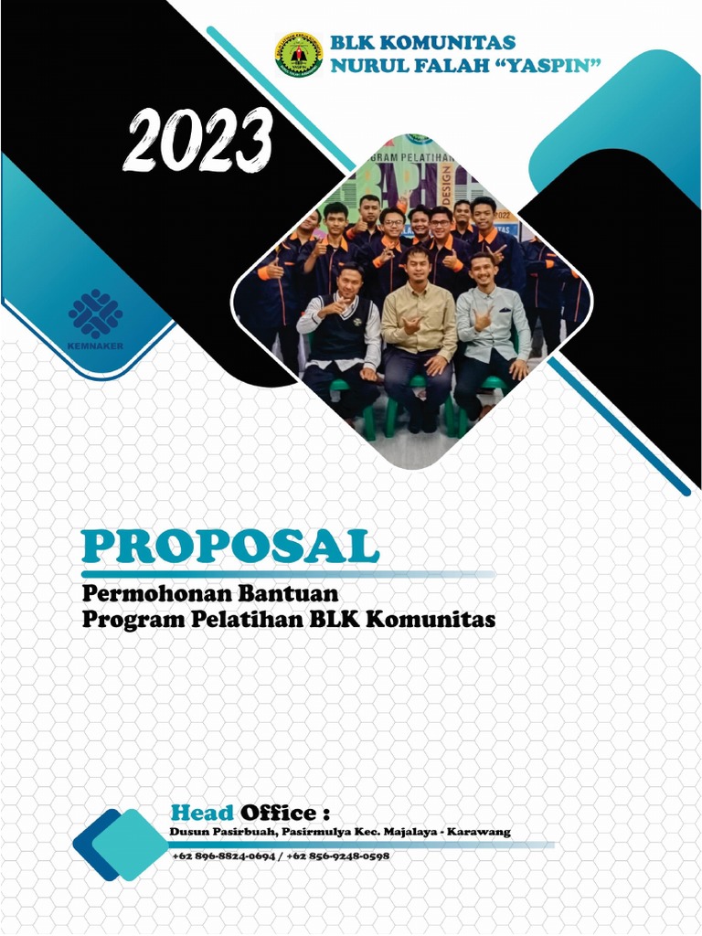 Proposal Pengajuan Bantuan Pelatihan - Blkkomunitas Yaspin | PDF
