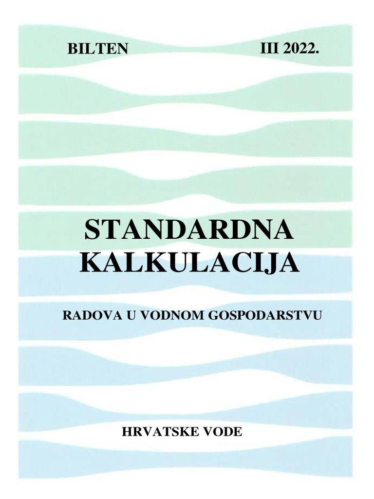 Standardna Kalkulacija: Bilten III 2022 | PDF