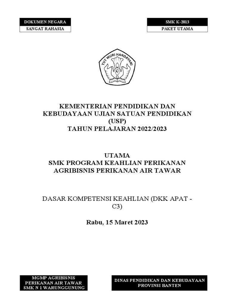 Soal Usp Apat 2022-2023 | PDF