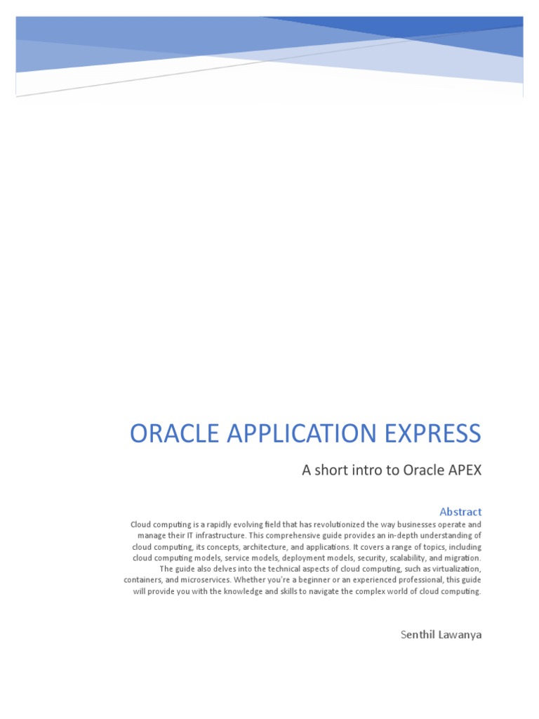 Oracle Application Express | PDF | Networking | Internet & Web