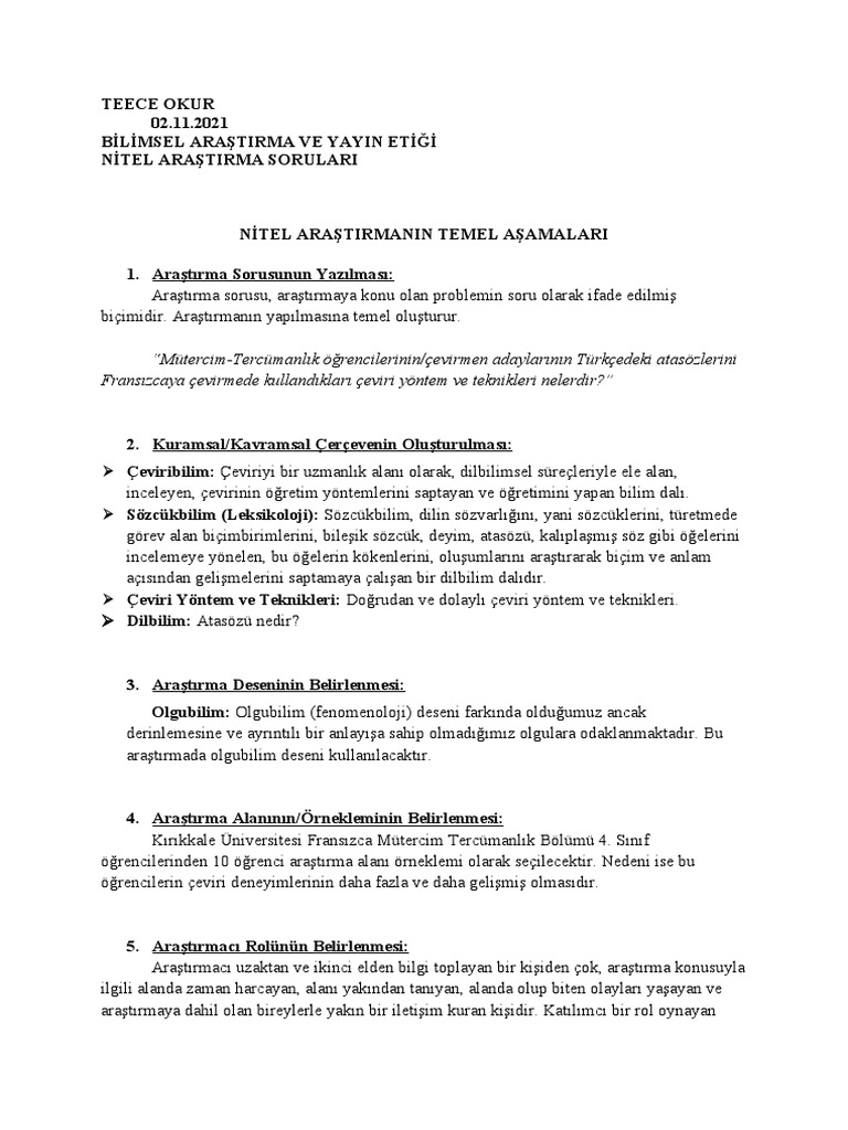 Nitel Araştırma Sorusu 2 | PDF