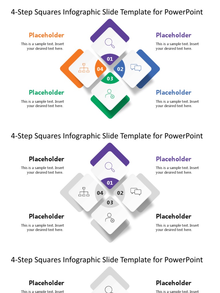 01 4 Step Squares Infographic Slide Template For Powerpoint 16x9 1 ...