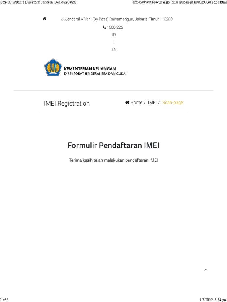 Official Website Direktorat Jenderal Bea Dan Cukai | PDF