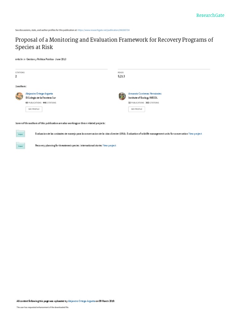 Proposed Monitoring and Evaluation Framework for Evaluating the ...