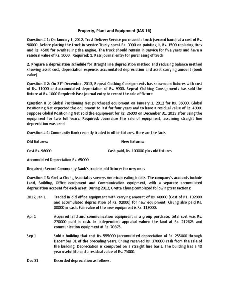 Property, Plant and Equipment (IAS-16) | PDF | Depreciation | Cost