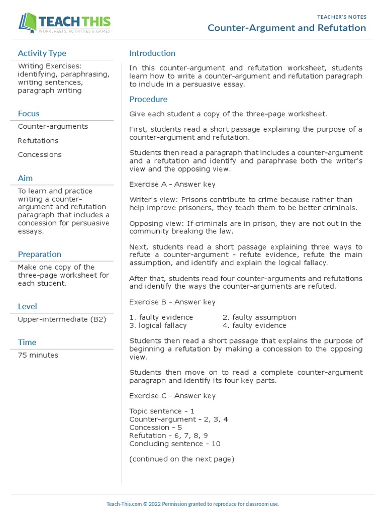 Counter Argument and Refutation | PDF | Trickle Down Economics | Economies