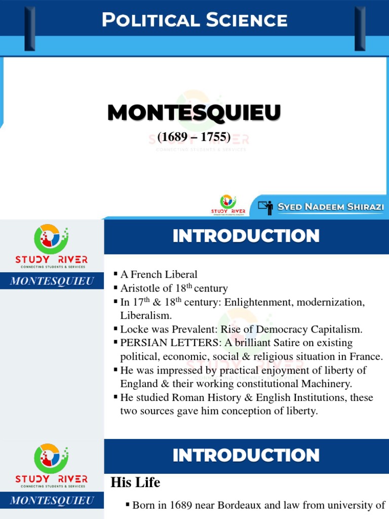 7-PS - Montesquieu | PDF | Separation Of Powers | Montesquieu