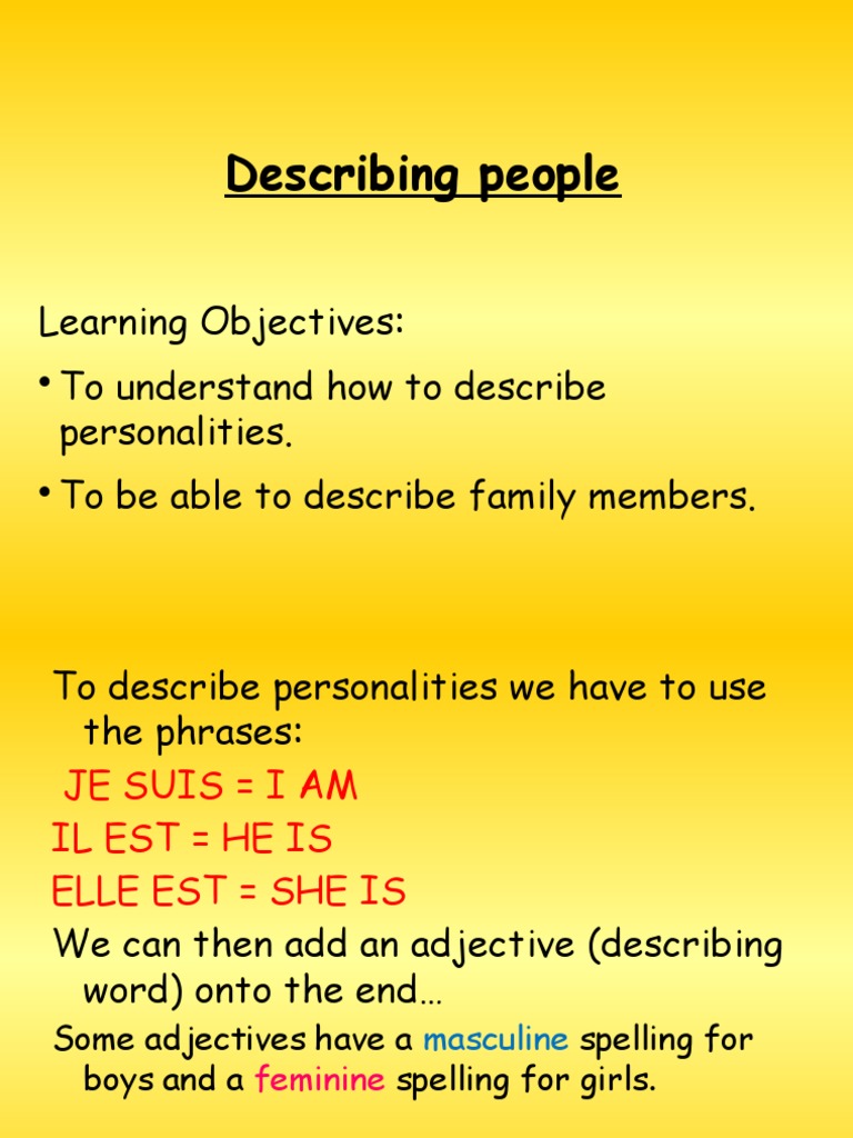 French Descriptions | PDF