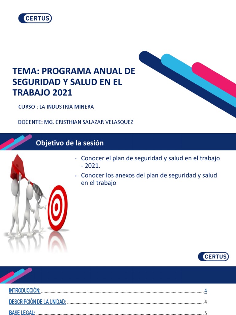 Programa Anual de Seguridad y Salud en El Trabajo - Anexos | PDF