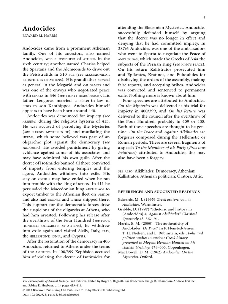 Andocides | Download Free PDF | Athens | Classical Greece