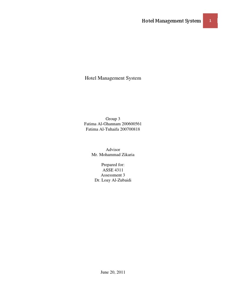 Hotel Management System | PDF | Databases | Use Case