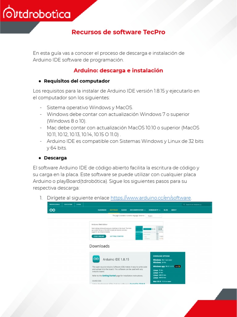 Guía de Instalación - Arduino | PDF | Microsoft Windows | Mac OS