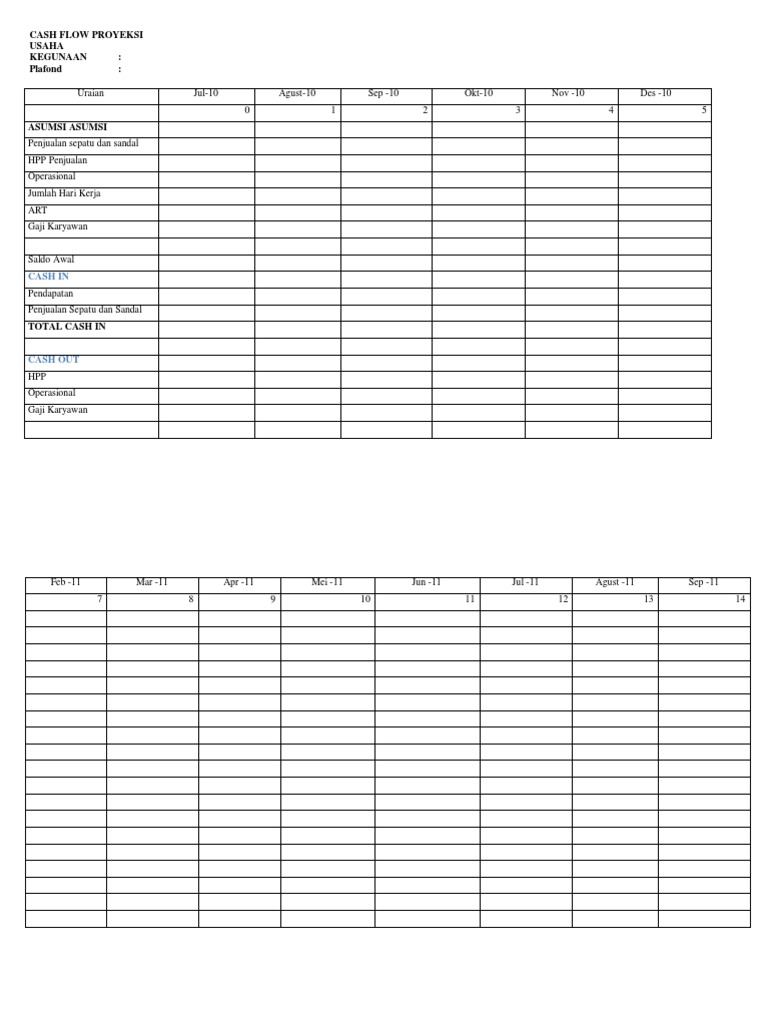 Cash Flow Proyeksi | PDF