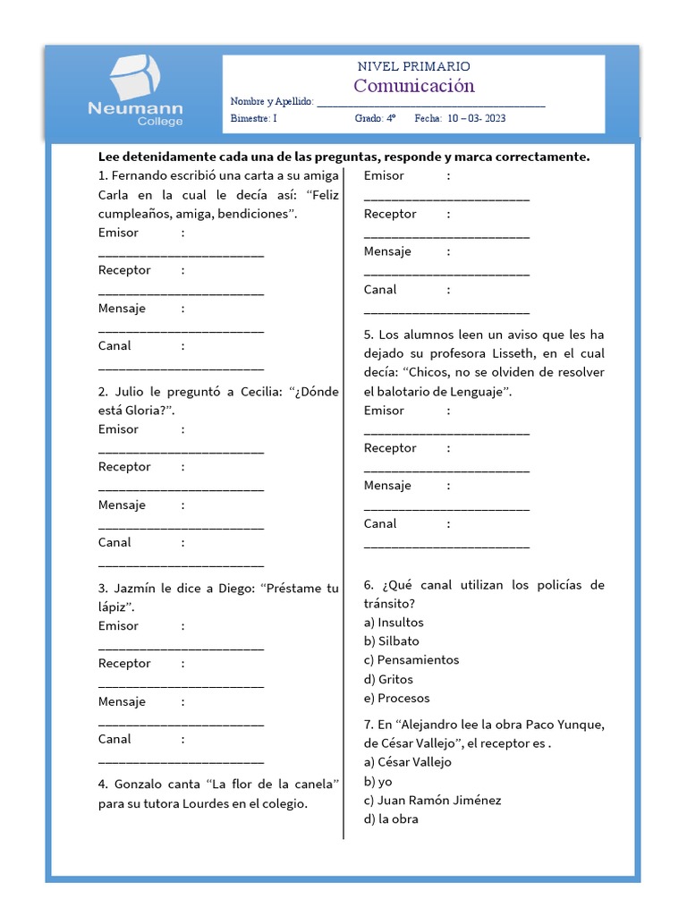 CUARTO GRADO La Comunicación | PDF