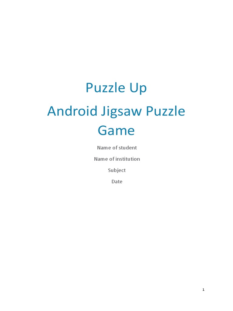 Puzzle Up - Android Jigsaw Puzzle Game | PDF | Android (Operating System) | Smartphone
