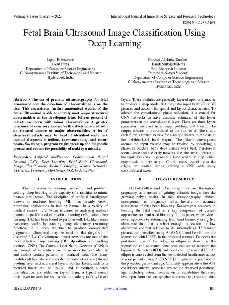 Deep Learning in Fetal Ultrasound | PDF | Deep Learning | Statistical Classification