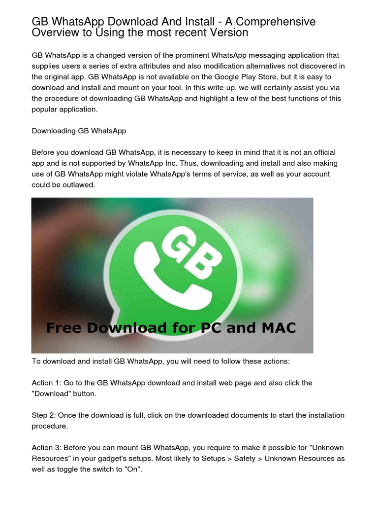 GB WhatsApp Download and Install A Comprehensive Guide To Using The ...