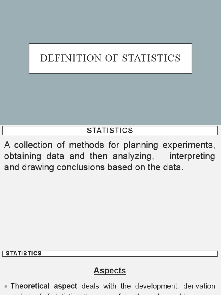 Definition of Statistics | PDF | Statistics | Level Of Measurement