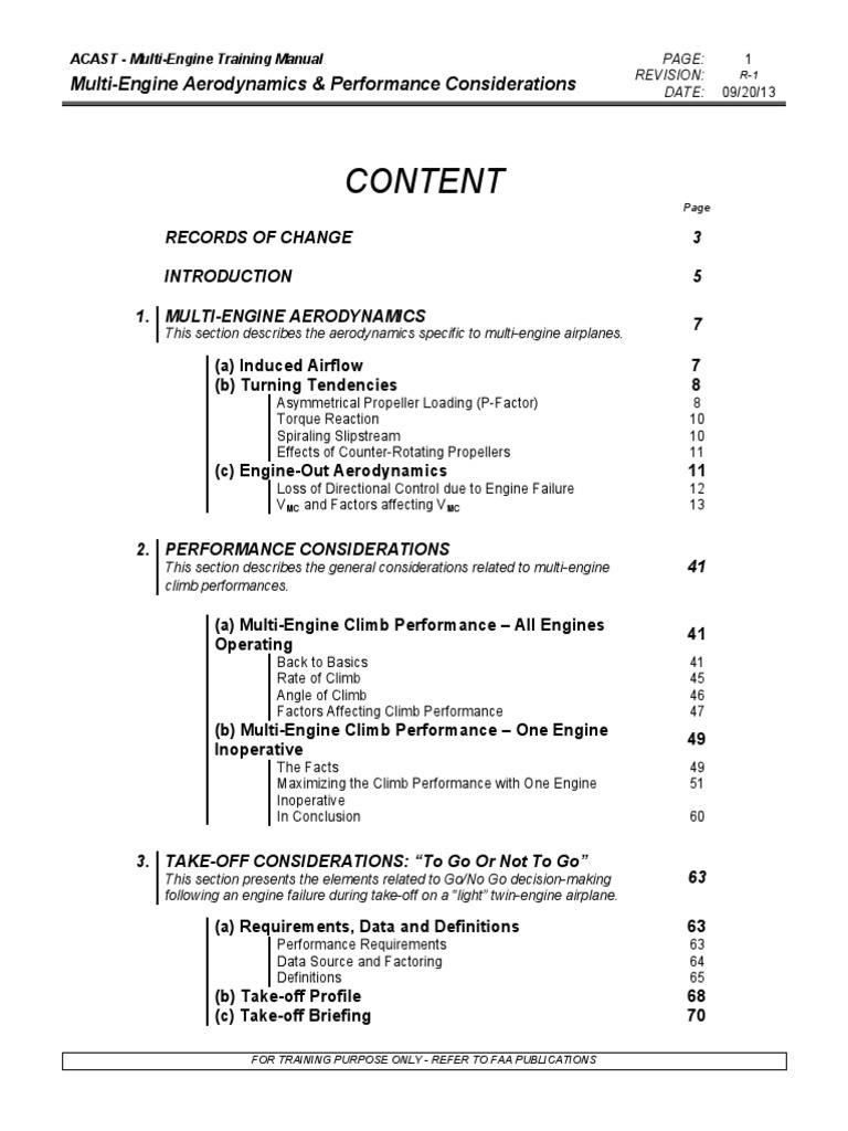 Multi-Engine Training Manual Overview | PDF | Flight Dynamics (Fixed ...