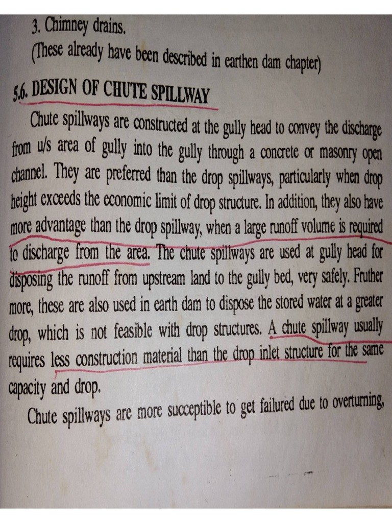 Design of CHUTE SPILLWAY | PDF