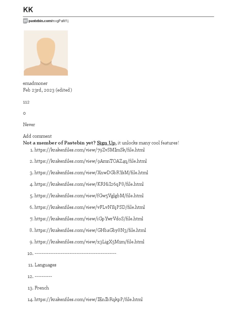 KK - Mega Files Info | PDF