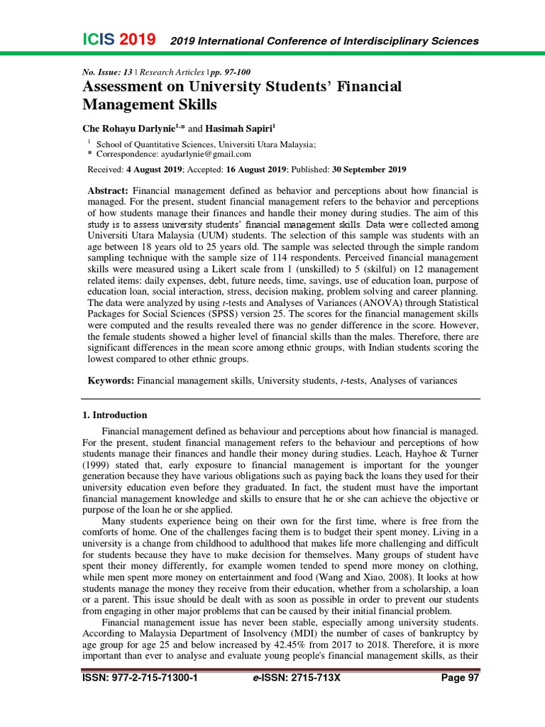 Financial Management Among Students | PDF | Survey Methodology ...