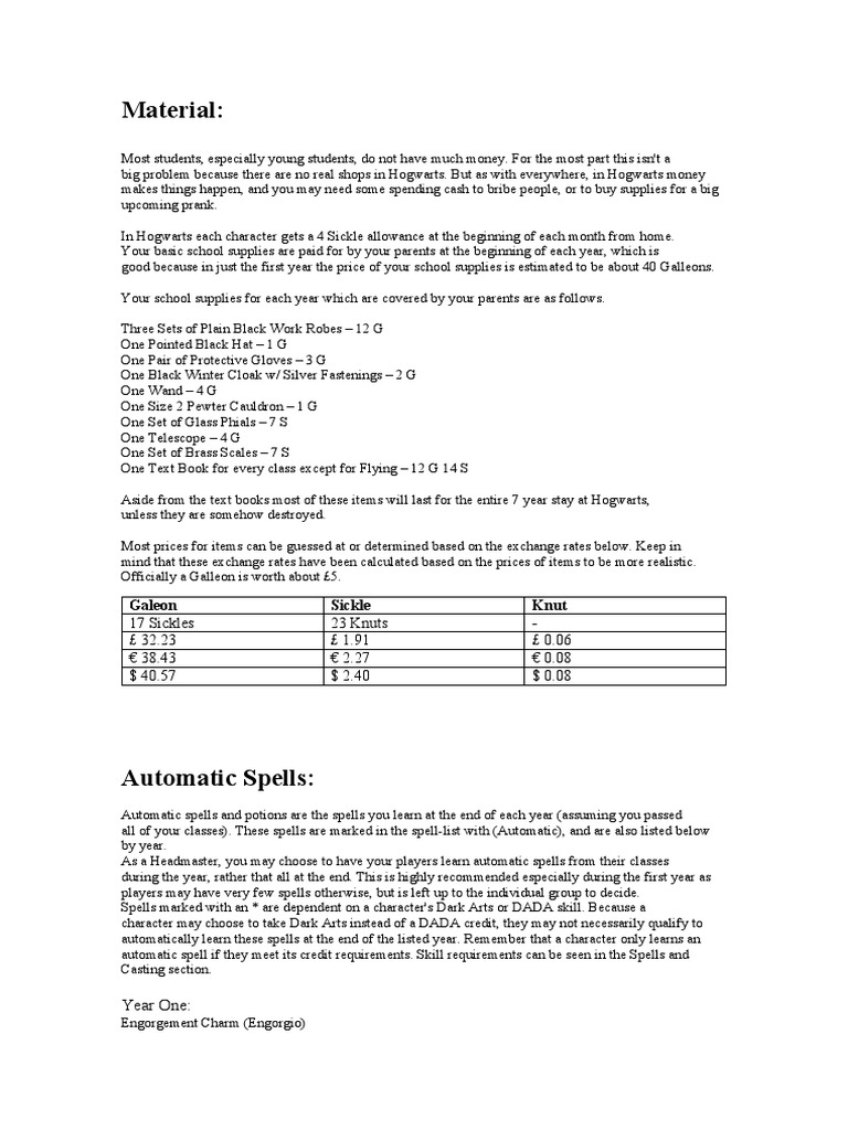 Curriculum de Clases | PDF | Harry Potter