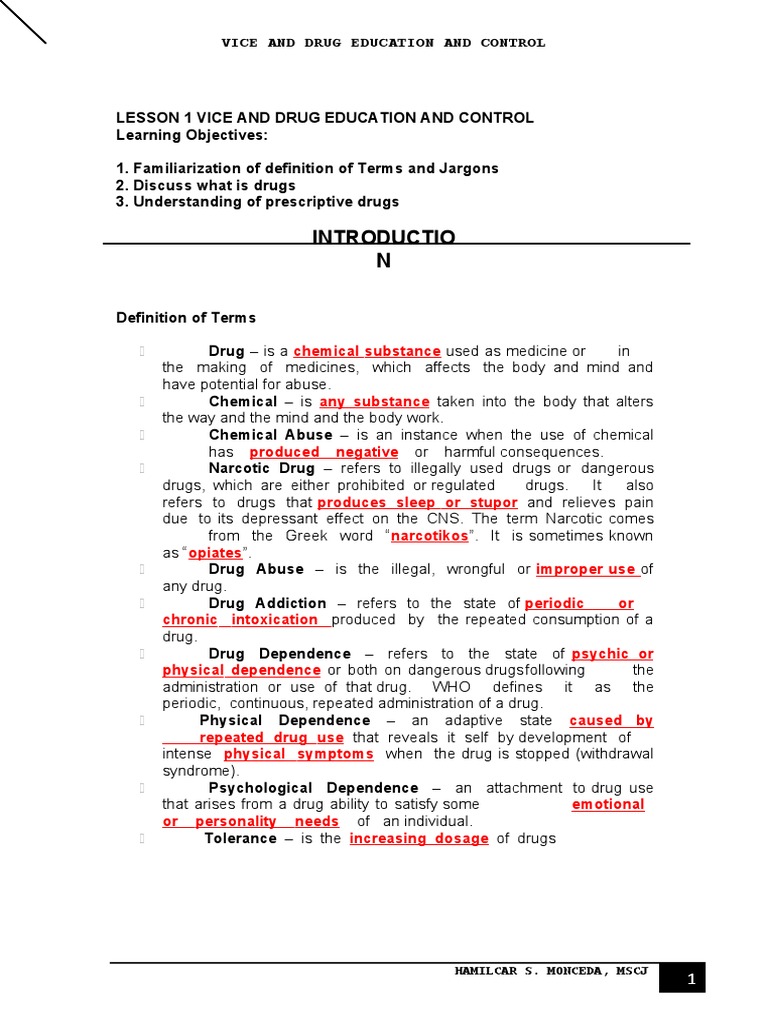 CDI 8 Handouts | PDF | Opium | Substance Abuse