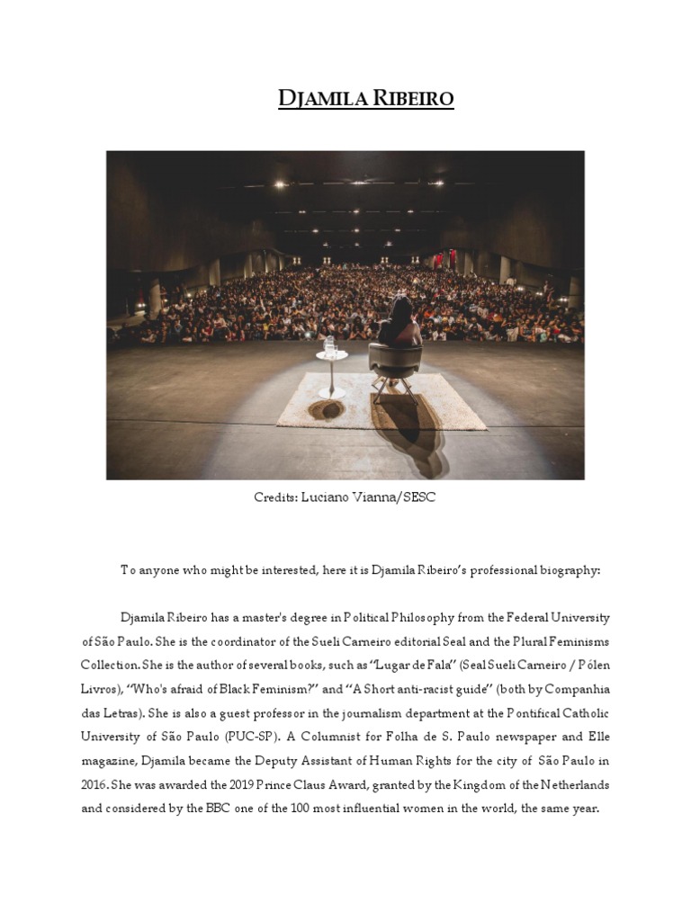 Djamila Ribeiro Professional Biography | PDF
