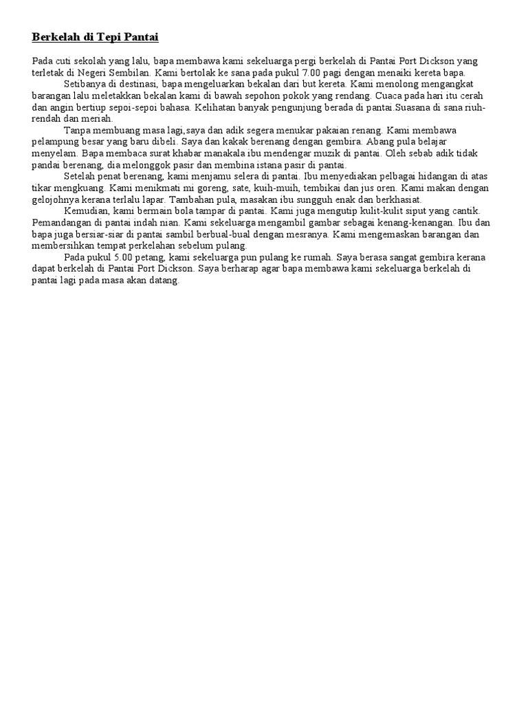 Berkelah Di Tepi Pantai | PDF | Seni