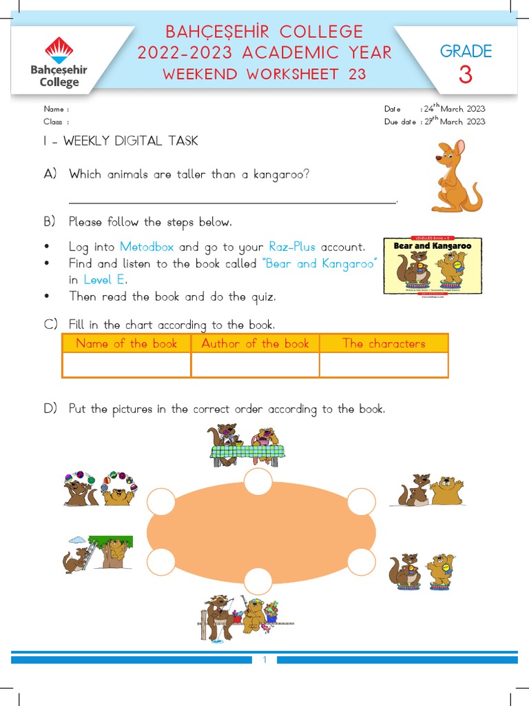 Grade 3 Weekend Worksheets 23 | PDF