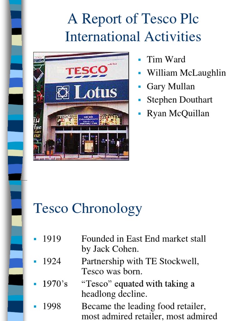 A Report of Tesco PLC International Activities | PDF | Tesco | Supermarket