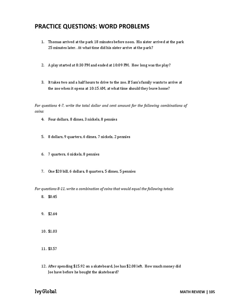 SSAT Math (Dragged) 6 | PDF | Games & Activities
