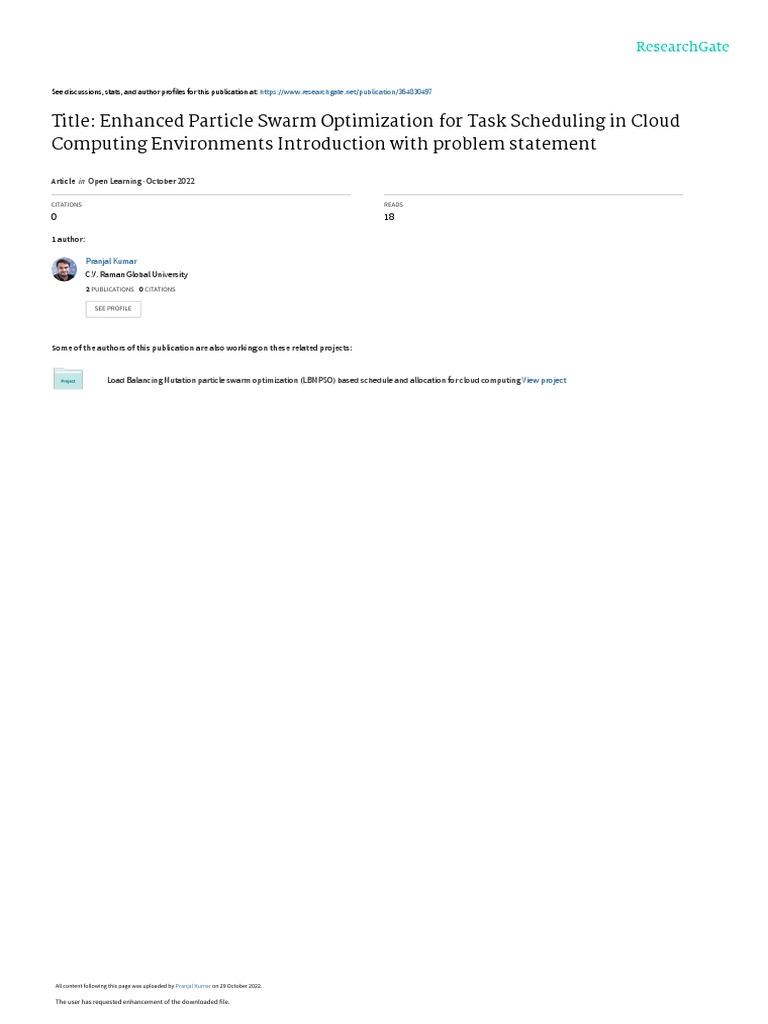 Load Balancing Mutation A Particle Swarm Optimization Lbmpso Based Schedule And Allocation For