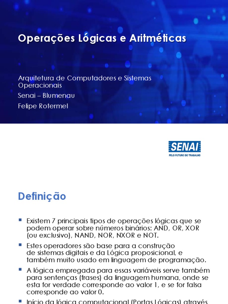 Aula 02 - Operações Lógicas | PDF | Lógica | Matemática