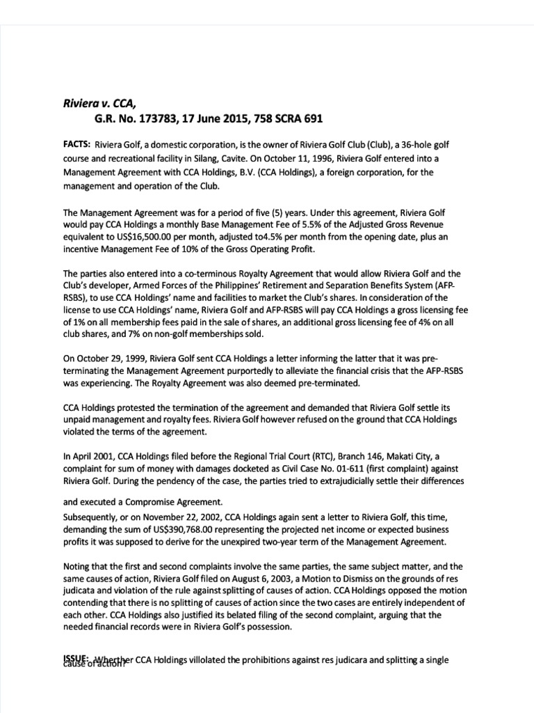 Pdf-Riviera Compress | Download Free PDF | Lawsuit | Cause Of Action