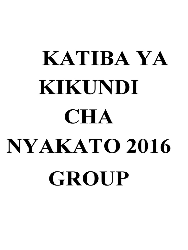 KATIBA YA NYAKATO GROUP 2016 | PDF