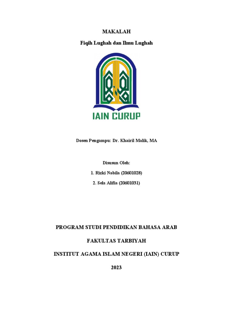 Fiqh Lugho Kel 1 | PDF | Seni & Disiplin Bahasa