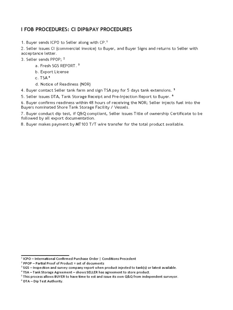 Oil Purchase Procedures and Documentation | PDF | Letter Of Credit ...