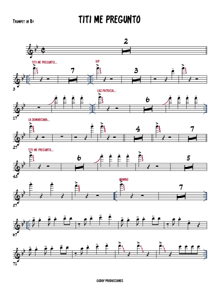 Titi Me Pregunto - Trumpet BB | PDF