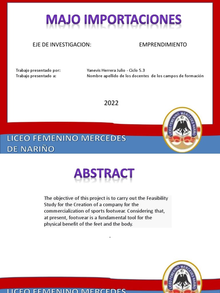 Proyecto Majo Importaciones. | PDF | Pie | Iniciativa empresarial